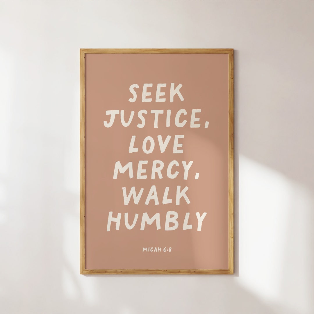Micah 6:8 Minimalist Christian Wall Art Print Digital Print Handwritten ...