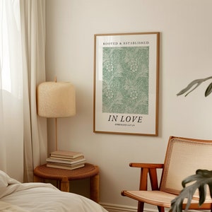 Rooted and Established in Love Christian Wall Art Vintage Floral ...