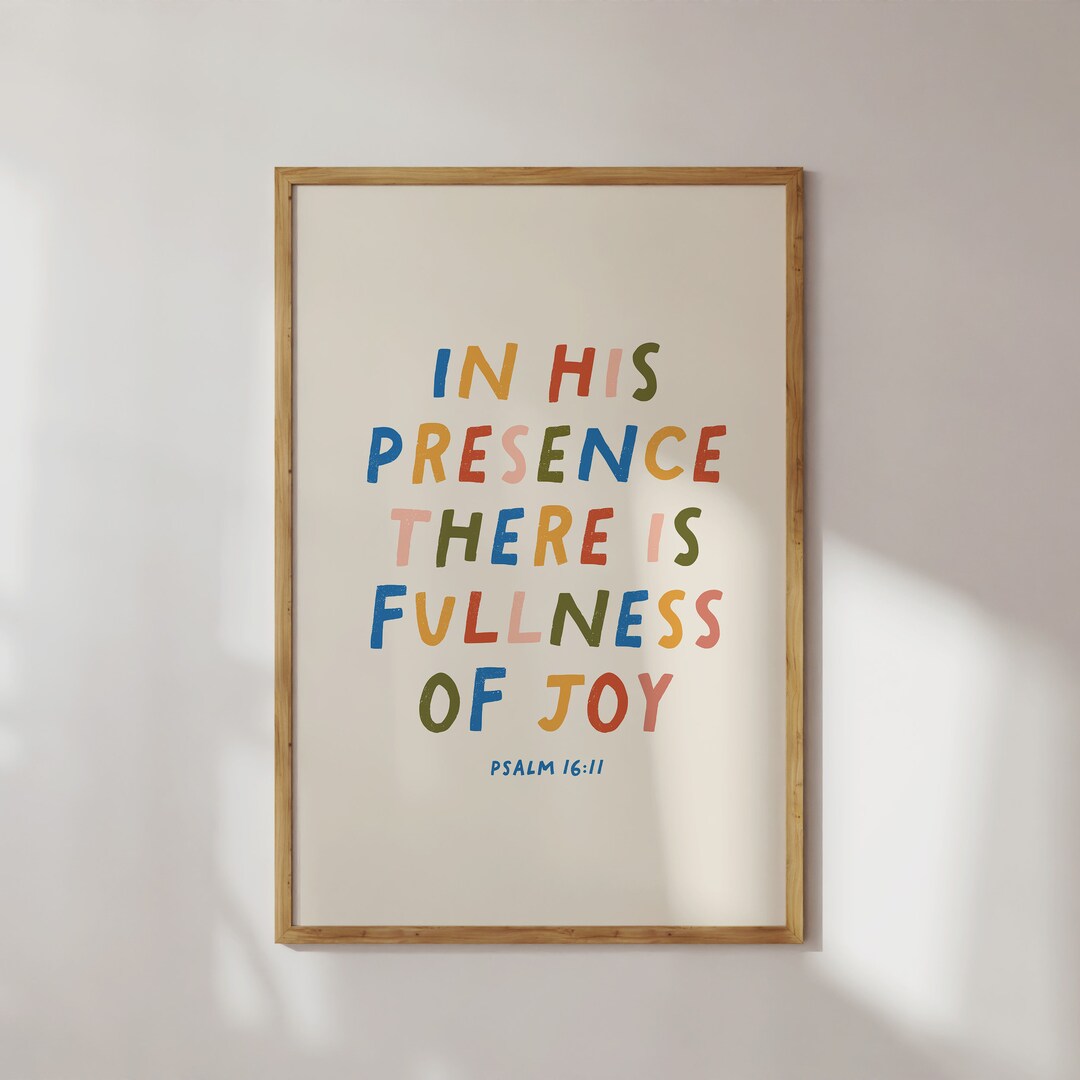Psalm 16:11, Minimalist Christian Wall Art, Digital Print Handwritten ...