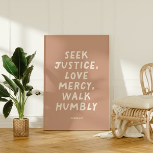 Micah 6:8 Minimalist Christian Wall Art Print Digital Print Handwritten ...