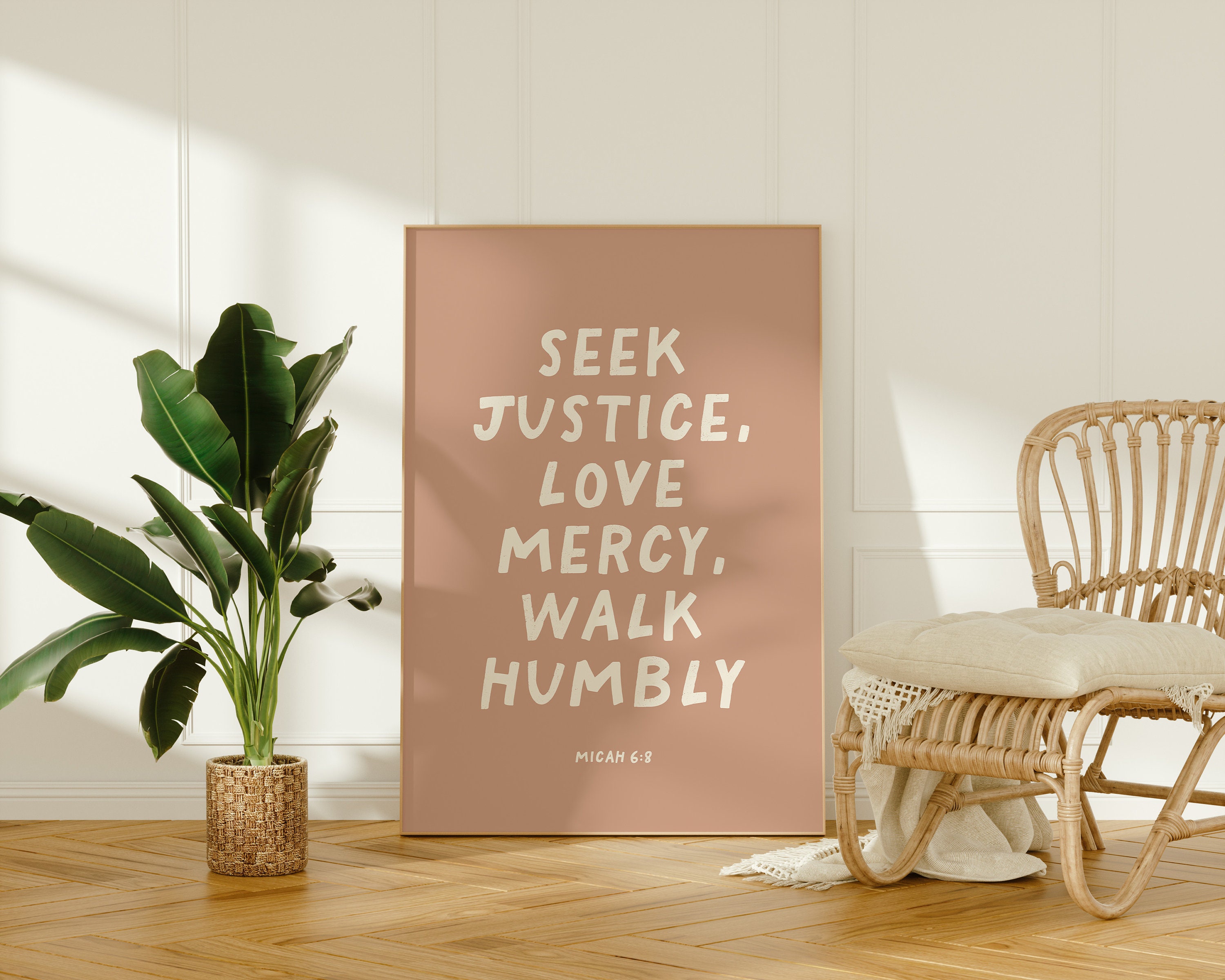 Micah 6:8 Minimalist Christian Wall Art Print Digital Print Handwritten ...