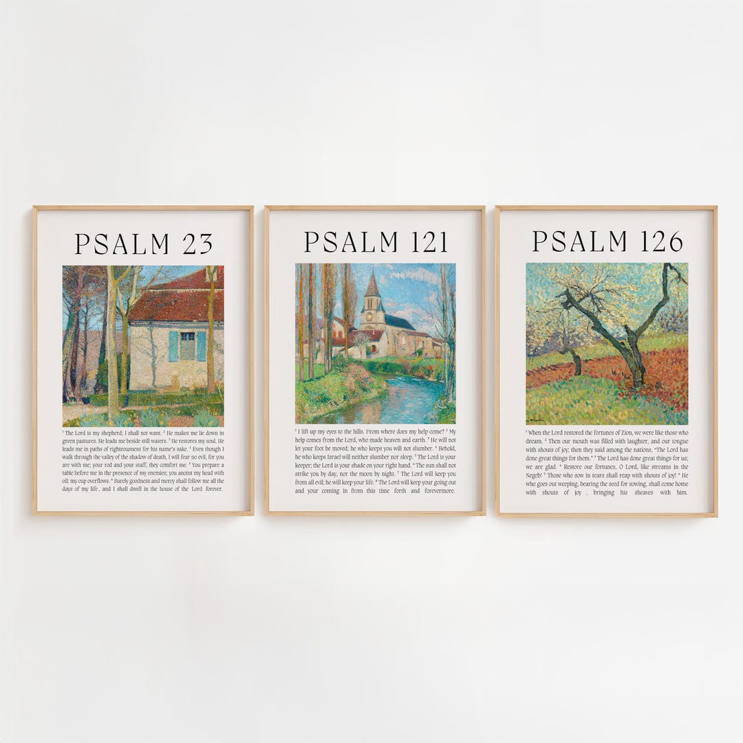 Spring Bible Verse Wall Art Set: Christian Scripture Prints (digital ...