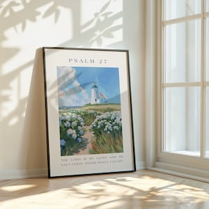 Psalm 27 Lighthouse Print: Christian Bible Verse Wall Art (digital ...
