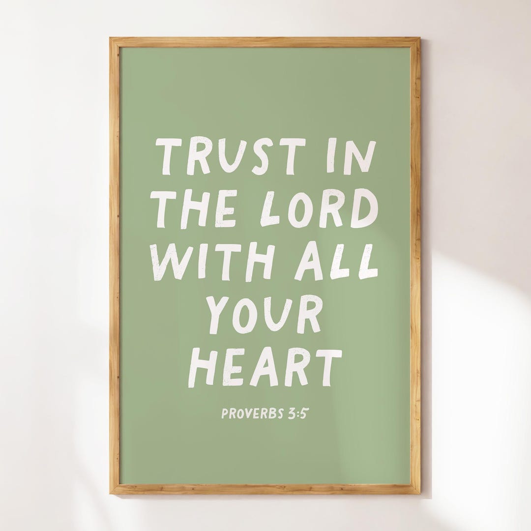 Proverbs 3:5 Christian Wall Art Bible Verse Printable Wall Art ...