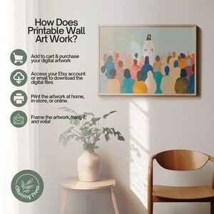 Jesus Teaching His Disciples Modern Christian Art Bible Verse Wall Art ...