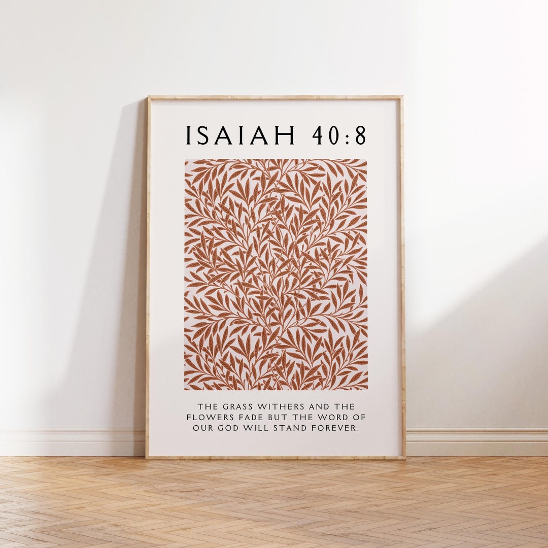 Isaiah 40:8 Christian Wall Art Bible Verse Quote Fall Wall Art ...