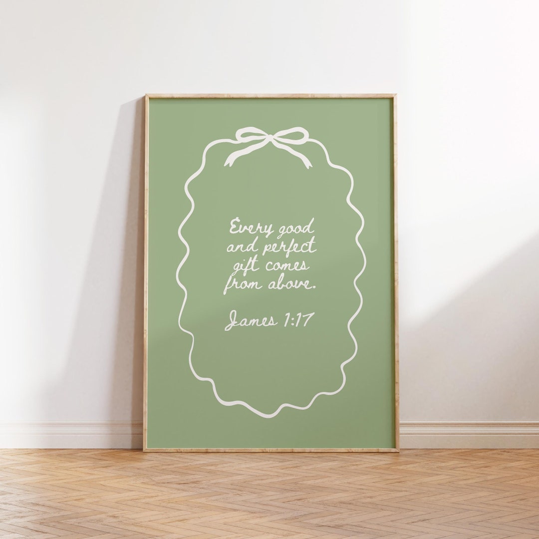 James 1 Coquette Aesthetic Room Decor Christian Wall Art Bible Verse ...