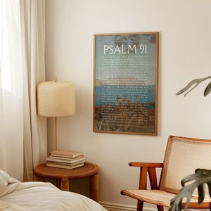 Psalm 91 Christian Wall Art Scripture Poster Bible Verse Wall Art ...