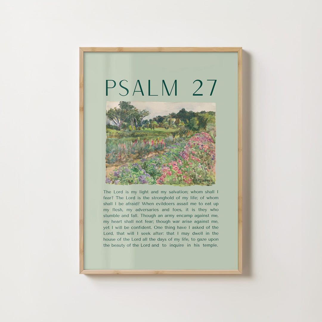Psalm 27 Poster: Sage Green Christian Wall Art (digital Download) - Etsy