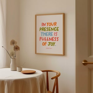 Christian Wall Art Psalm 16:11 Colorful Quote Bible Verse Poster ...