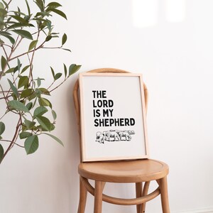 Psalm 23 Vintage Print Christian Poster Printable Wall Art Digital ...
