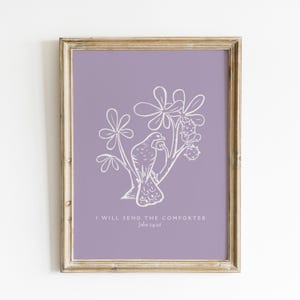 Purple Christian Wall Art Bundle, Colorful Gallery Wall Set, Vintage ...