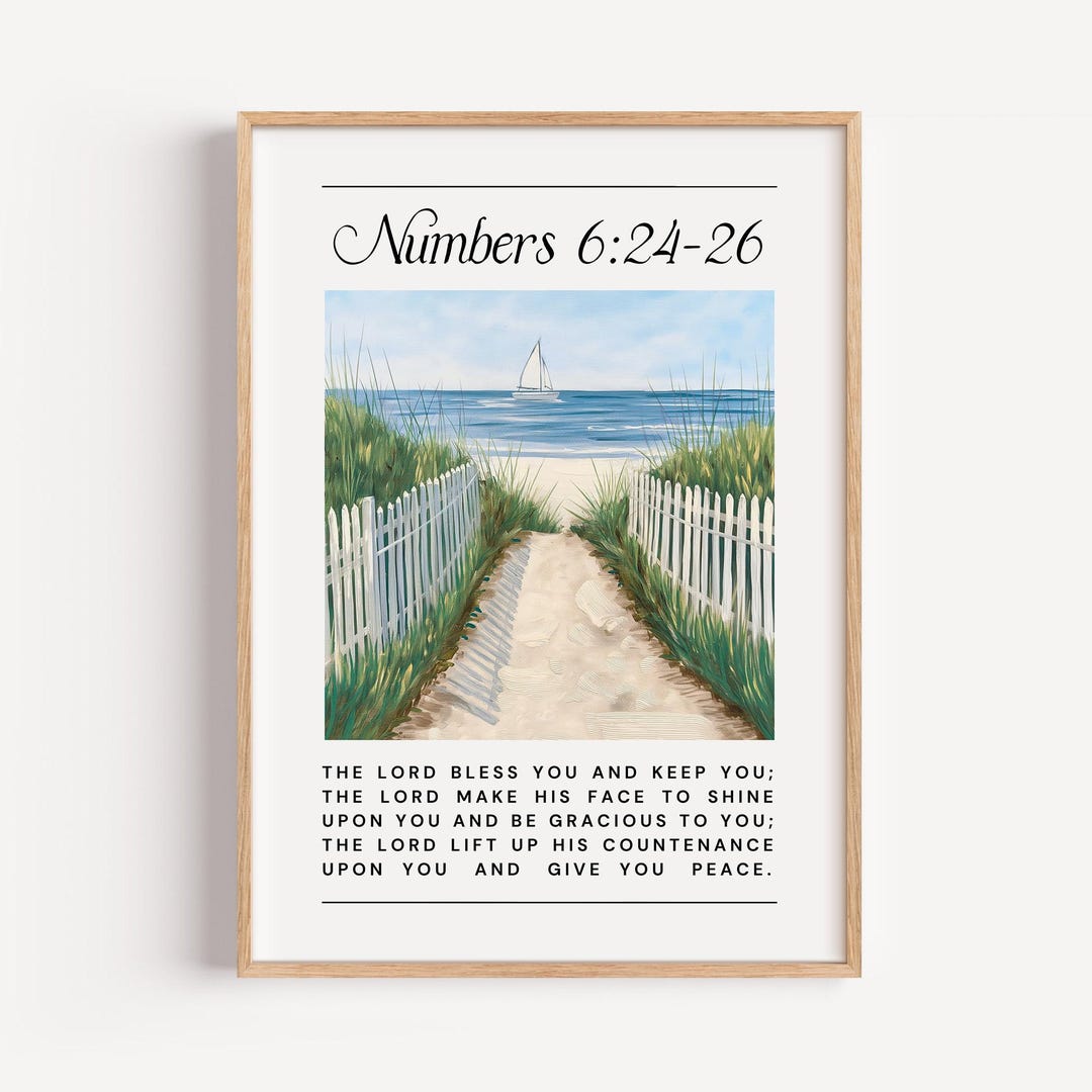 Coastal Beach Numbers 6:24-26 Bible Verse Art (digital Download) - Etsy