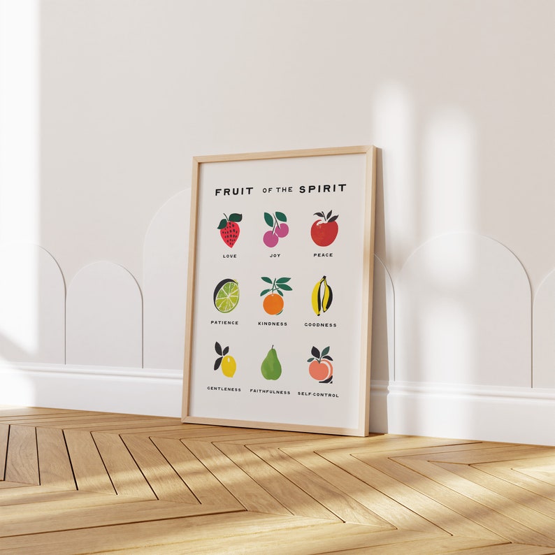 Fruit of the Spirit Poster: Christian Bible Verse Art (digital Download ...