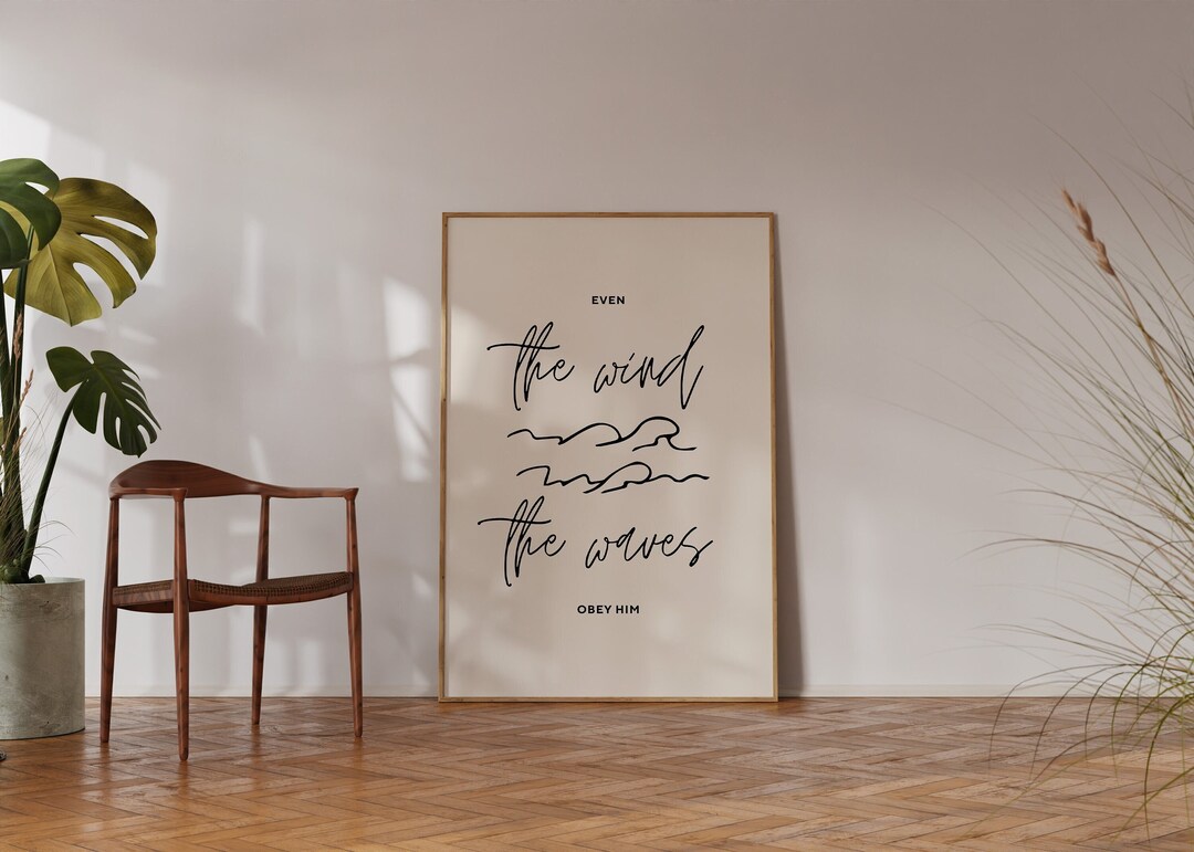 Christian Scripture Art Print: Wind and Waves Poster (digital Download ...