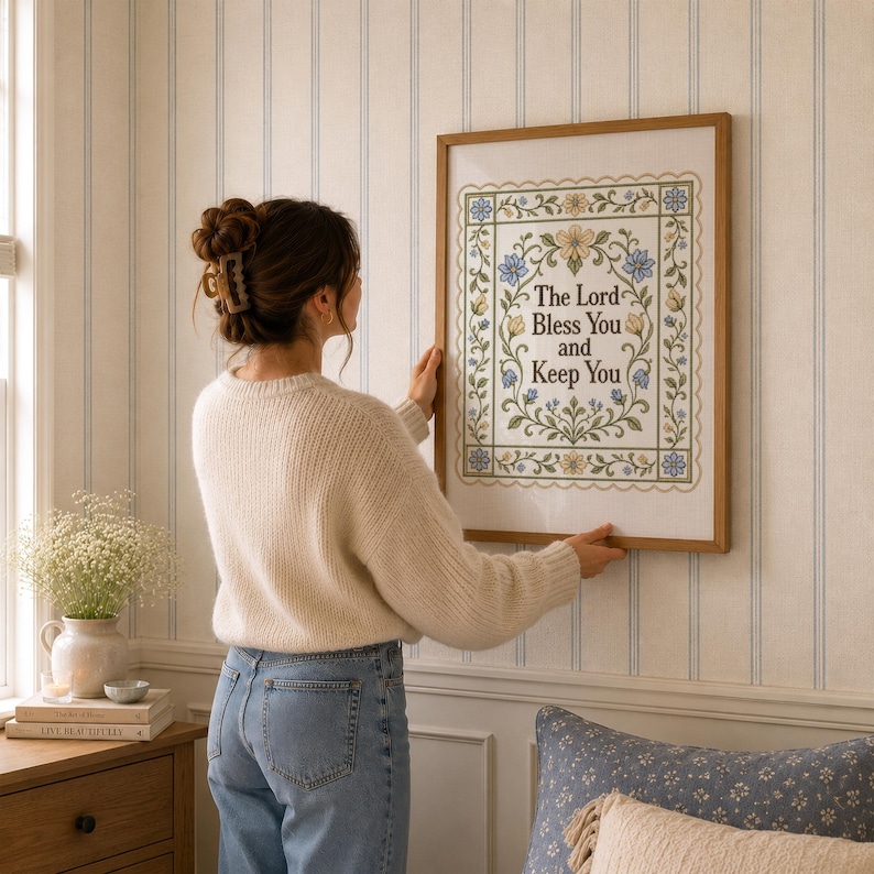 Numbers 6:24 Christian Wall Art for Cottagecore Home Decor for ...