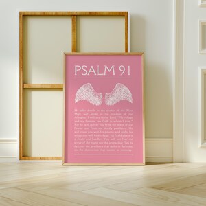 Psalm 91 Angel Wings Bible Verse Wall Art Christian Wall Art Trendy ...