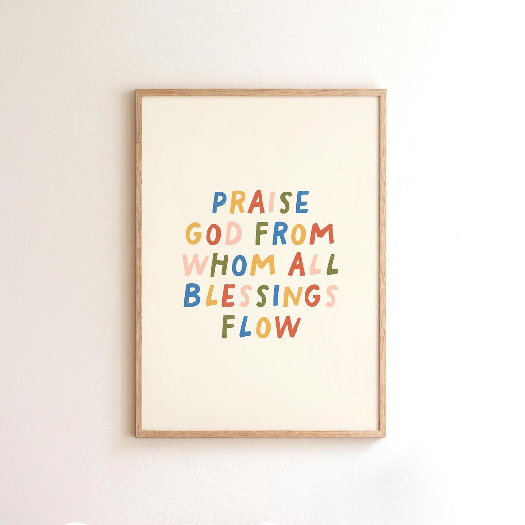 Colorful Christian Nursery Print - Praise God Doxology (digital ...