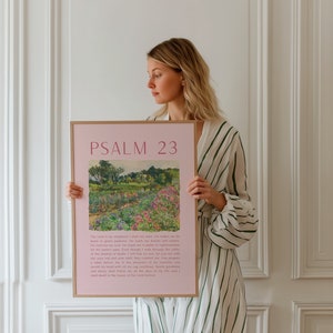 Psalm 23 Vintage Flower Print Christian Poster Printable Wall Art ...