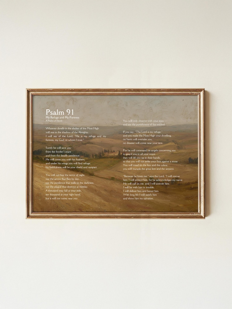 Psalm 91 Christian Wall Art: Rustic Fall Landscape (digital Download ...