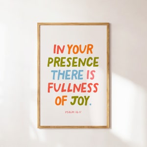 Christian Wall Art Psalm 16:11 Colorful Quote Bible Verse Poster ...