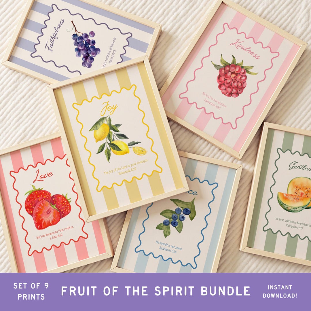 Fruit of the Spirit Watercolor Prints: Christian Bible Verse Art ...