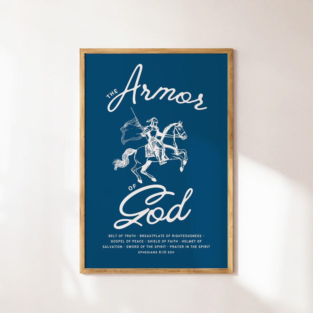 Armor of God Vintage Christian Wall Art Bible Verse Poster Christian ...