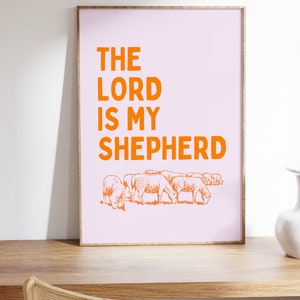 Psalm 23 Pink Vintage Print, Christian Poster, Printable Wall Art ...