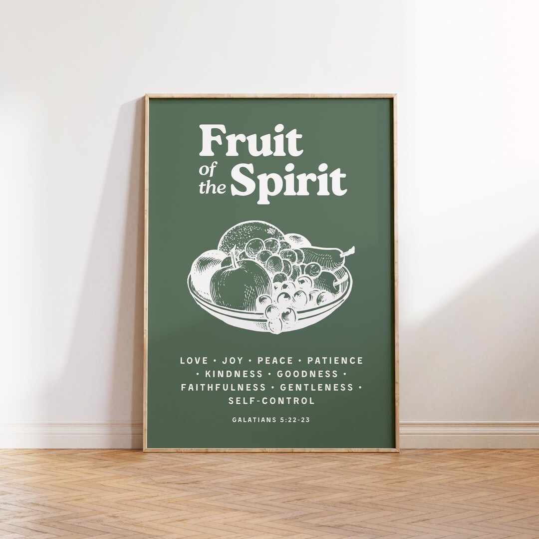 Fruit of the Spirit Wall Art, Christian Wall Art, Retro Minimalist ...