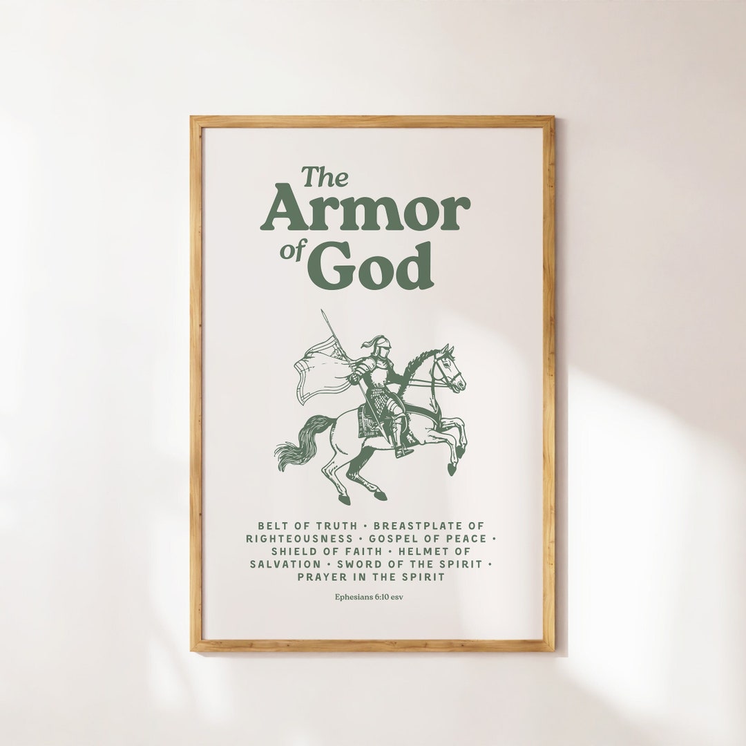 The Armor of God Wall Art Christian Wall Art Retro Vintage Print Dorm ...