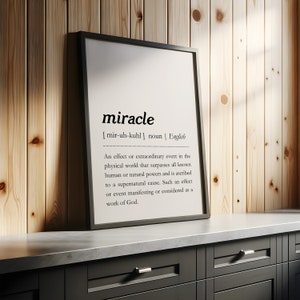 Miracle Definition Print for Christian Home Wall Decor for Church ...