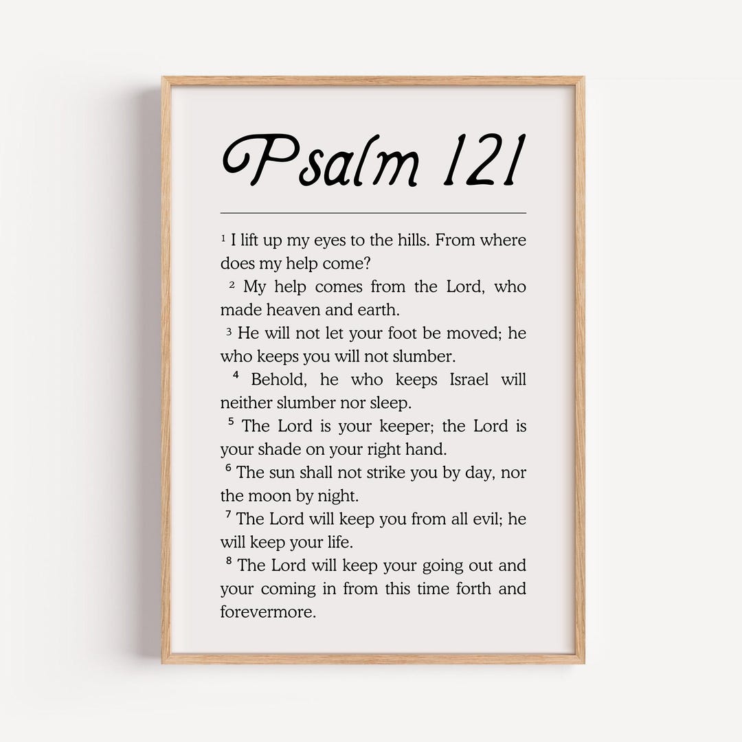 Psalm 121 Scripture Print Minimalist Bible Verse Wall Art Digital