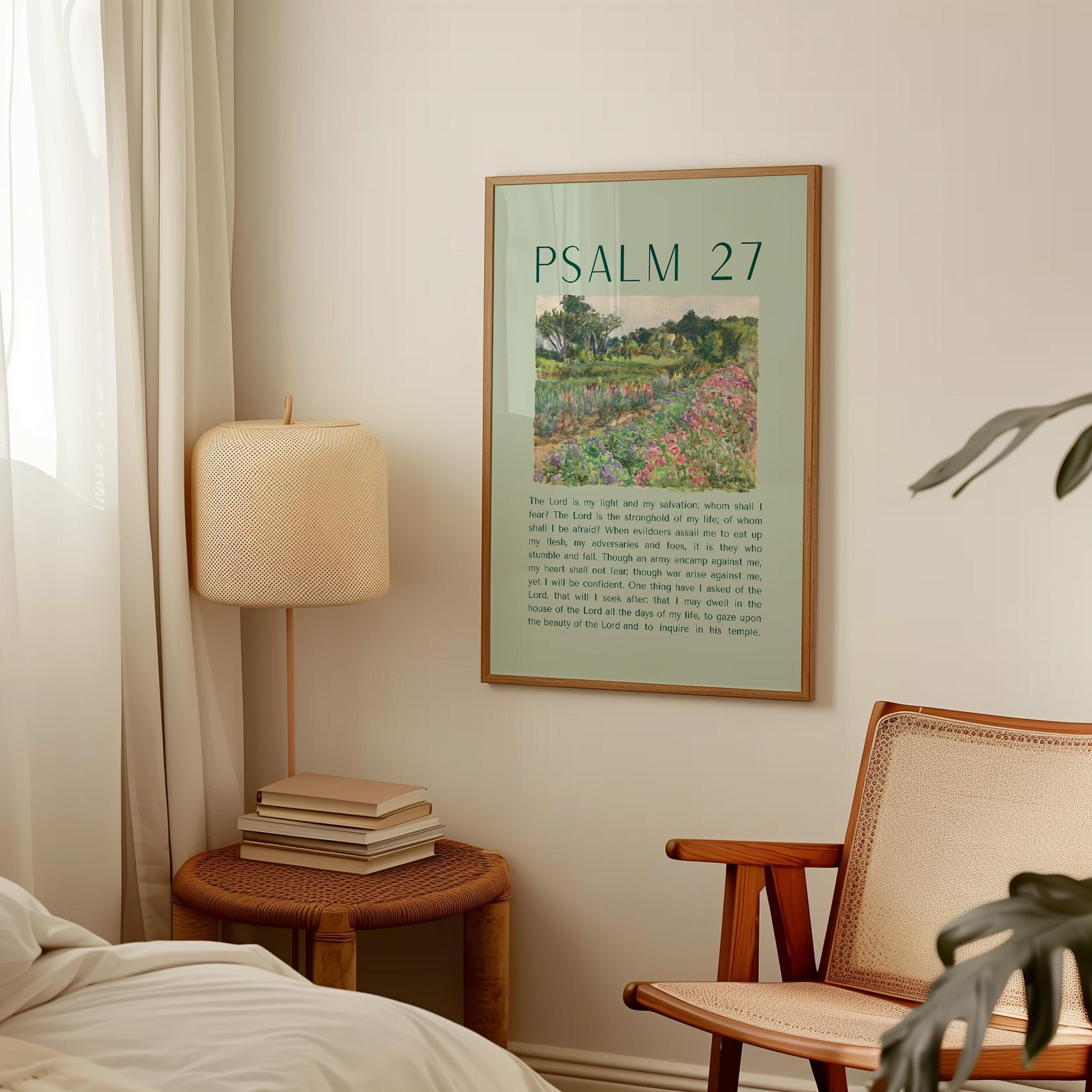 Psalm 27 Poster: Sage Green Christian Wall Art (digital Download) - Etsy