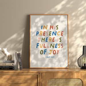 Psalm 16:11, Minimalist Christian Wall Art, Digital Print Handwritten ...