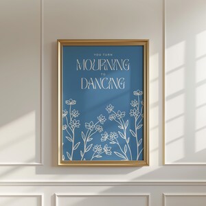 Mourning to Dancing, Christian Wall Art, Bible Verse Wall Art, Blue ...