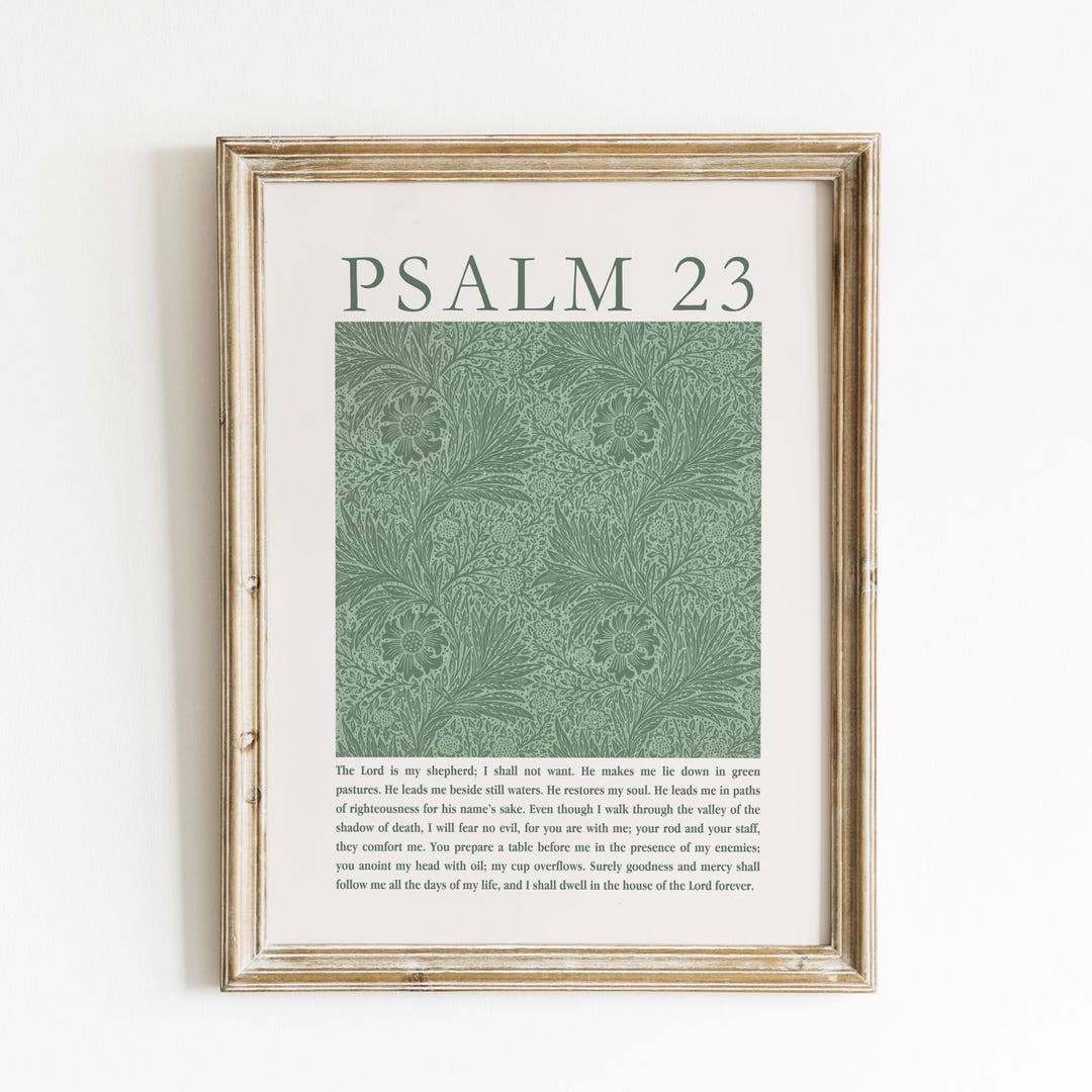 Psalm 23 William Morris Christian Wall Art Bible Verse Trendy Apartment ...
