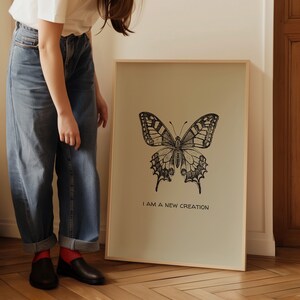 New Creation Butterfly Vintage Christian Wall Art Religious Poster ...