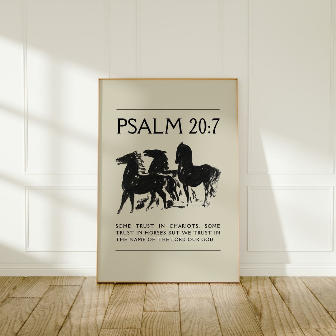 Psalm 20:7, Vintage Horse Print, Christian Poster, Printable Wall Art ...