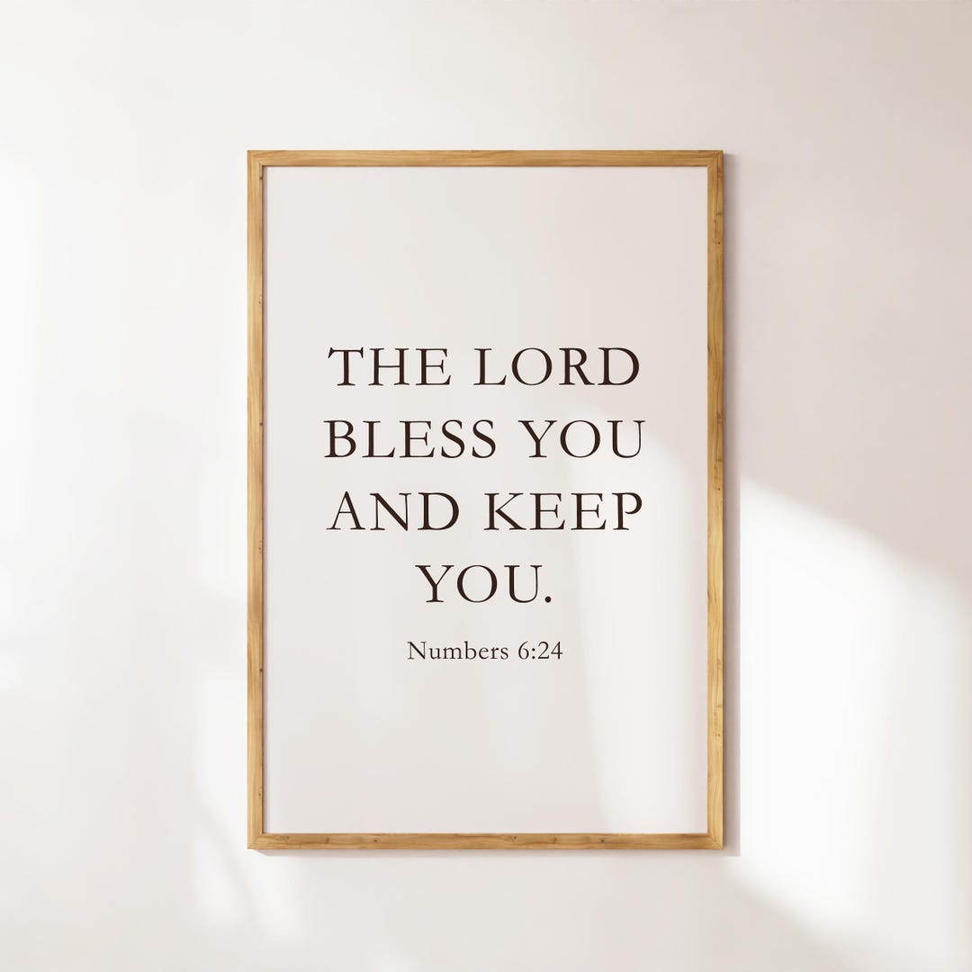 The Blessing Christian Wall Art Print "numbers 6:24" (digital Download ...