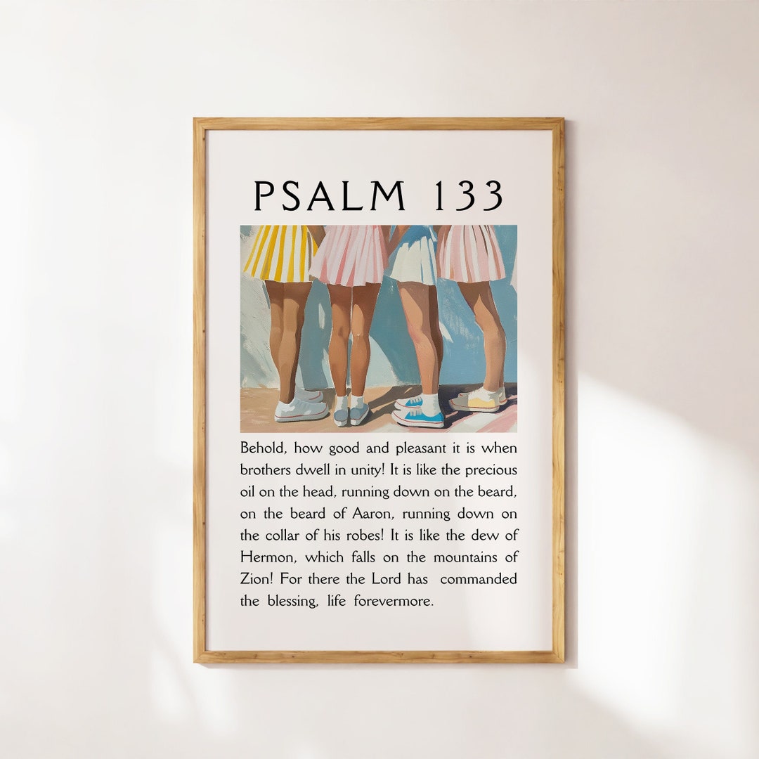 Psalm 133, Coastal Granddaughter Prints, Christian Wall Art, Beachy ...