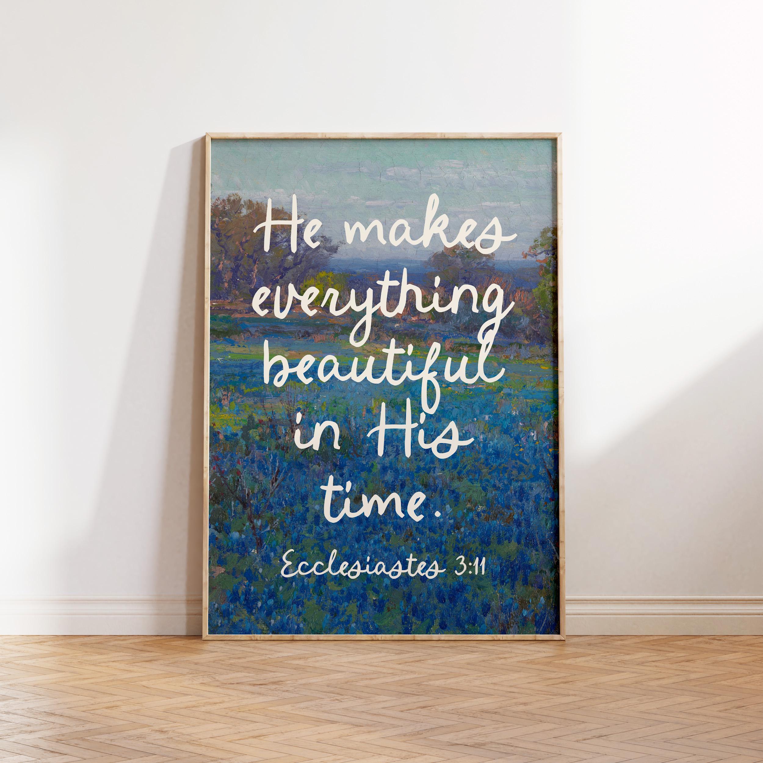 Ecclesiastes 3:11 Christian Wall Art Bible Verse Wall Art Scripture ...