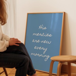 New Mercies Coastal Granddaughter Print, Blue Wall Art, Christian Wall ...
