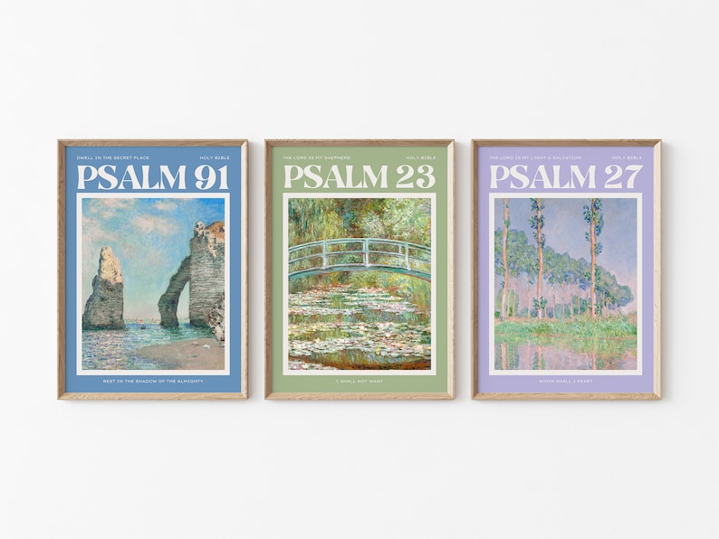 Psalm 23 Christian Art Prints: Claude Monet Inspired (digital Download ...