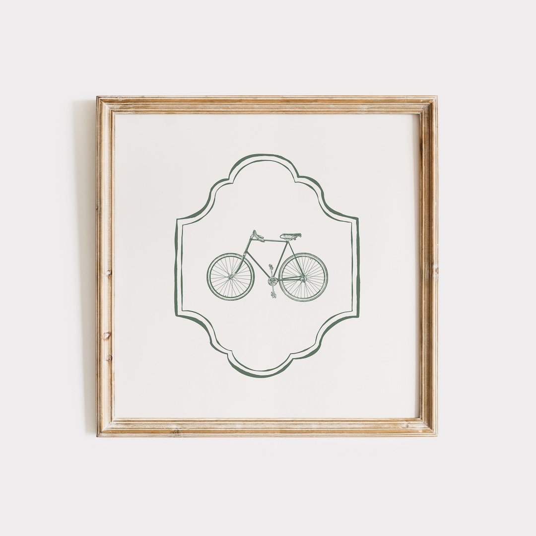 Vintage Bike Print, Cottagecore Print, Square Wall Art, Trendy ...