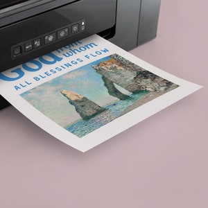 Praise God Christian Wall Art Printable Bible Verse Scripture Monet ...