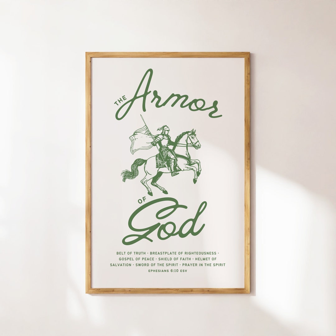 Armor of God Vintage Sunday School Classroom Print Christian Wall Art ...