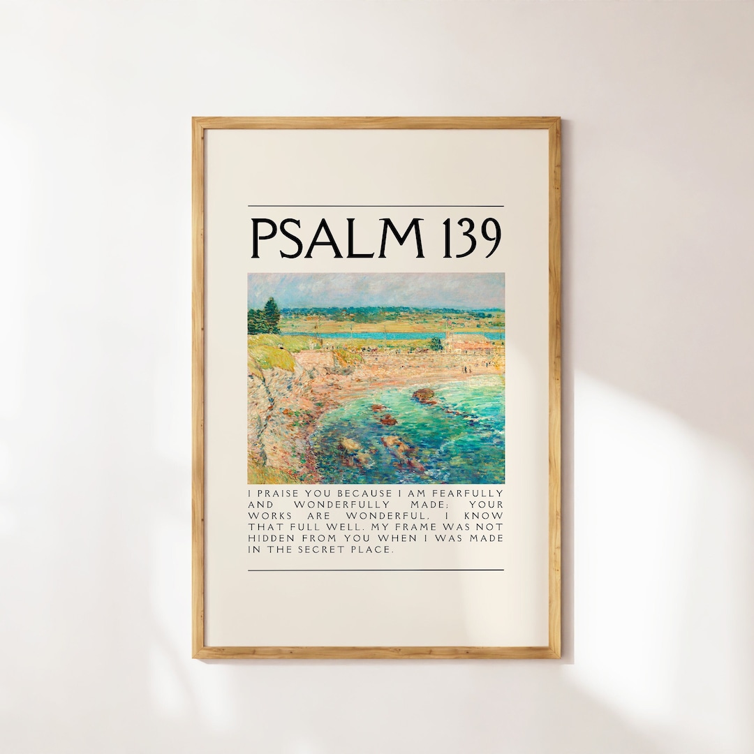 Psalm 139 Vintage Painting for Christian Home Wall Decor for Christian ...