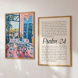 Cafe Psalm Series Christian Wall Art, Gallery Wall Set Colorful Prints ...
