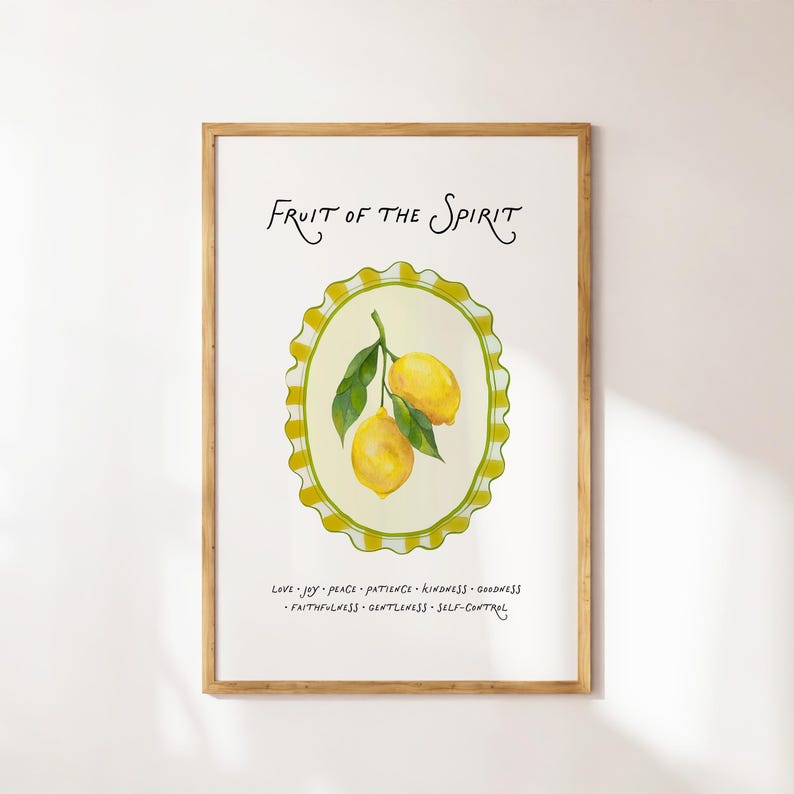 Fruit of the Spirit Printable Wall Art | Galatians 5:22 Lemon Scripture ...