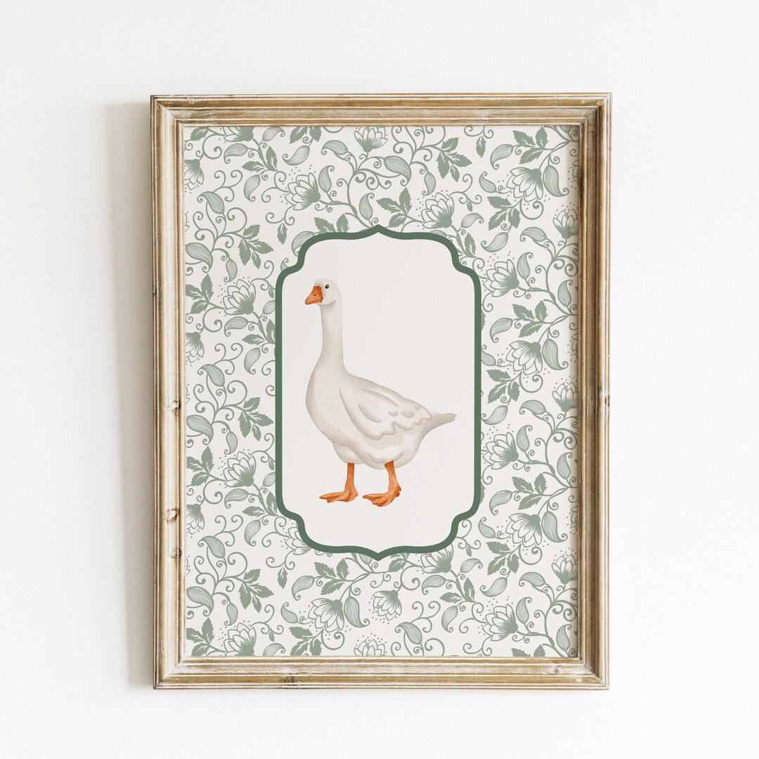 Vintage Cute Duck Print, Nursery Wall Art, Folklore Wall Art ...